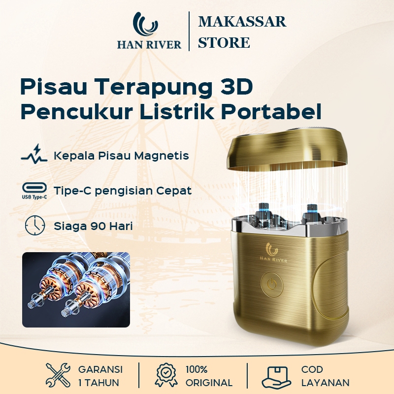 Jual HAN RIVER Mini Portable Alat Cukur Kumis Dan Jenggot 3D Floating ...