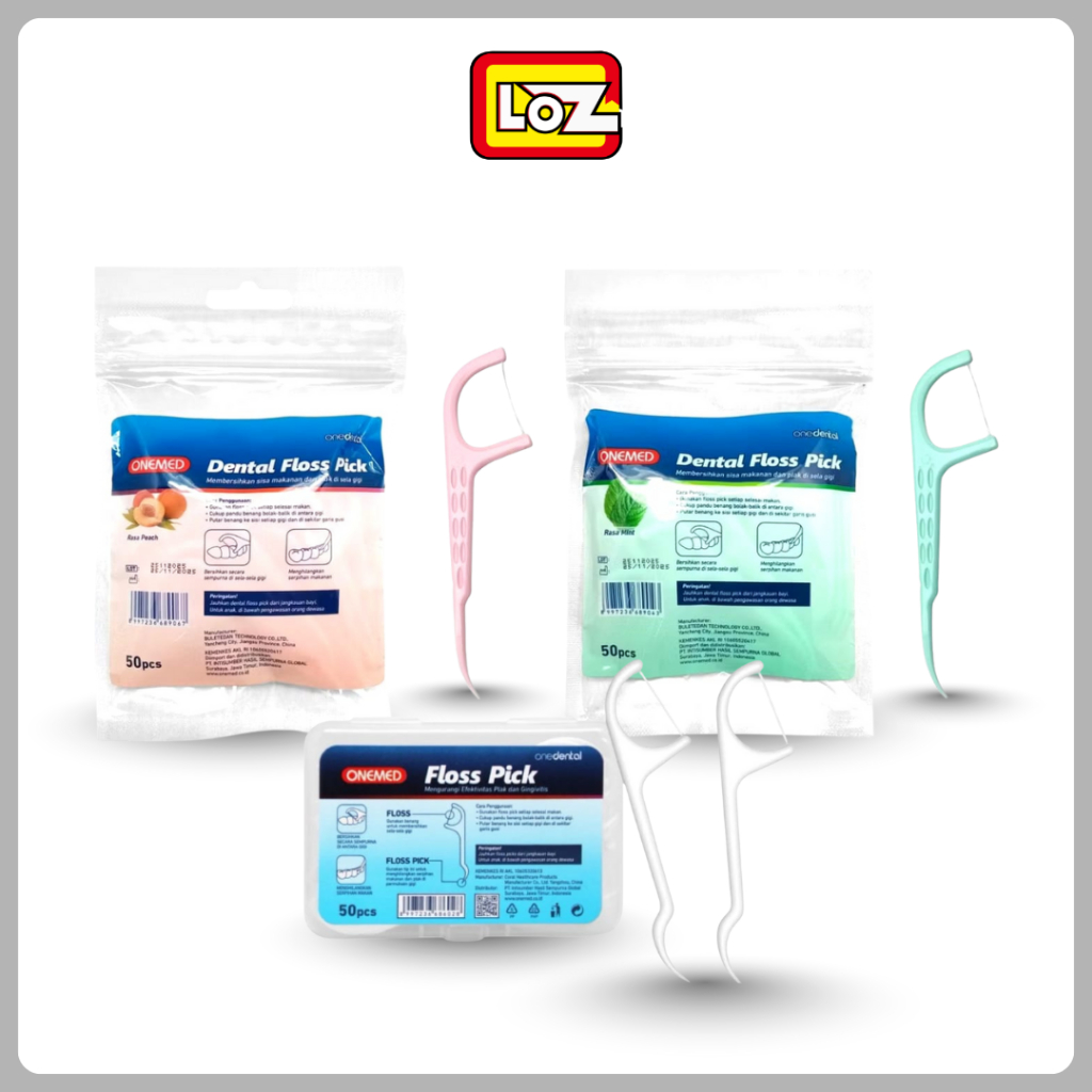 Jual ONEMED - Dental Floss Toothpick Box Isi 50pcs Benang Gigi ...