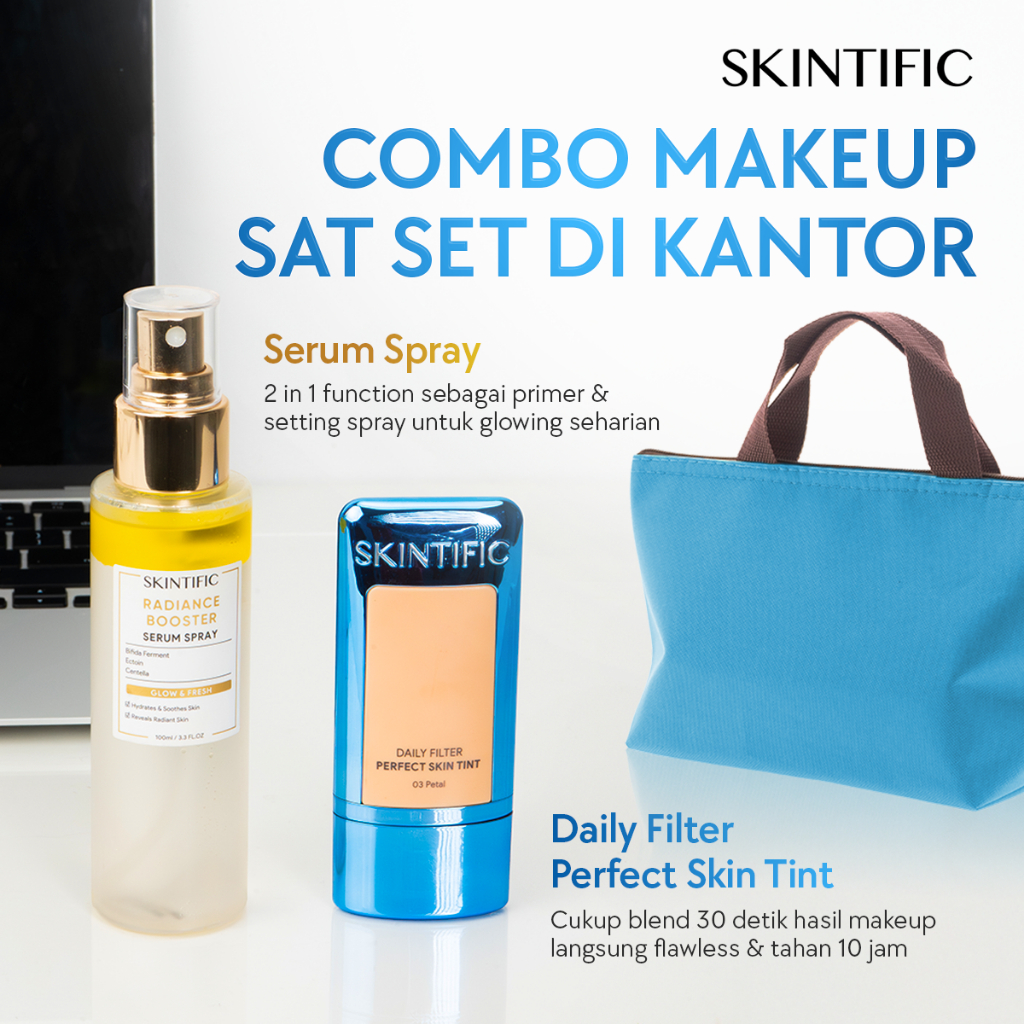 Jual [TRAVEL KIT] SKINTIFIC - 3Mins Glowing Make-up Set | 2PCS Instant ...