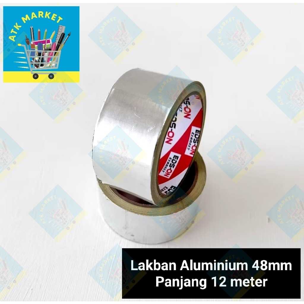 Jual LAKBAN ALUMINIUM FOIL / ISOLASI ALUMINIUM FOIL TAPE 48mm | Shopee ...