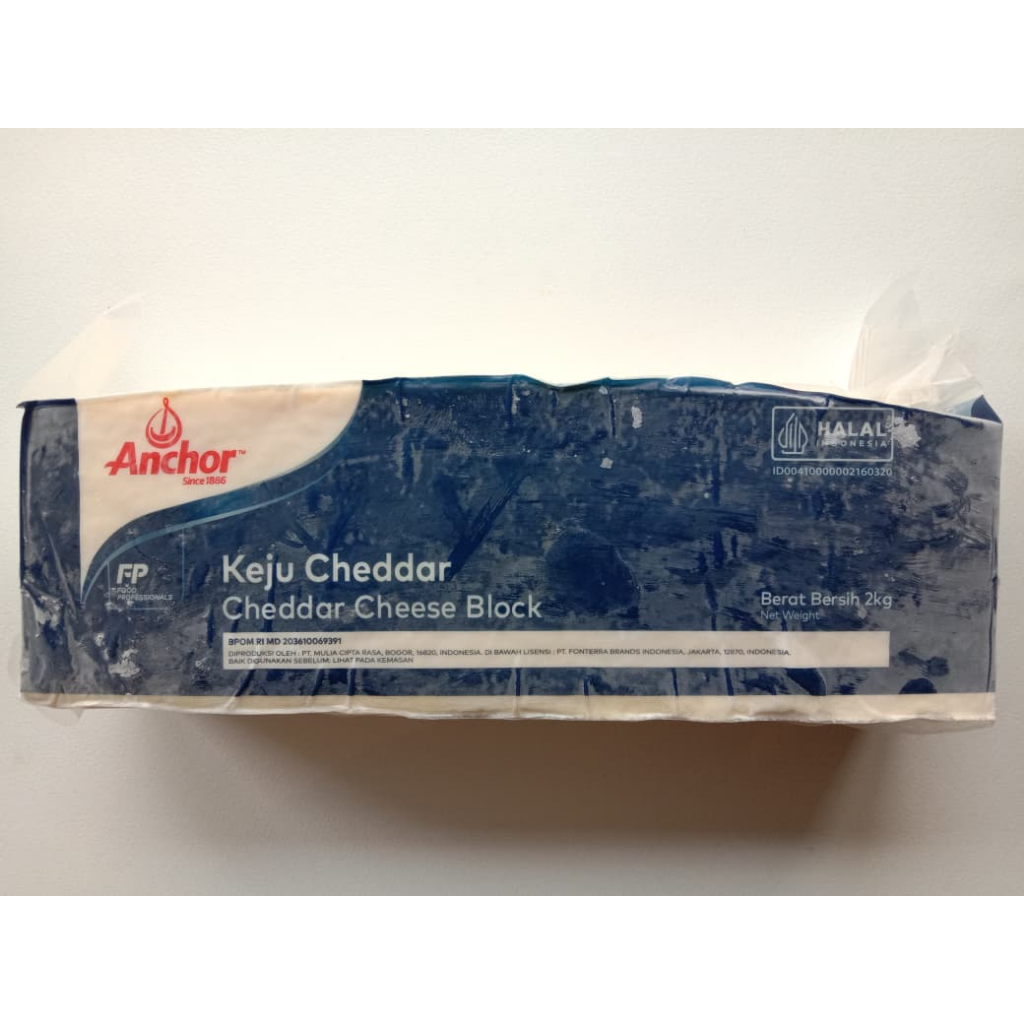 Jual Anchor Cheddar Cheese Block 2kg | Shopee Indonesia