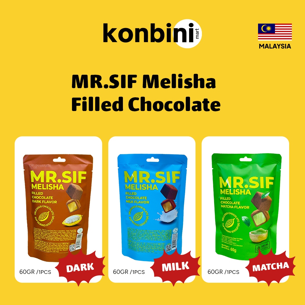Jual KONBINI MALAYSIA - MR SIF Melisha Filled Chocolate Dark, Matcha ...