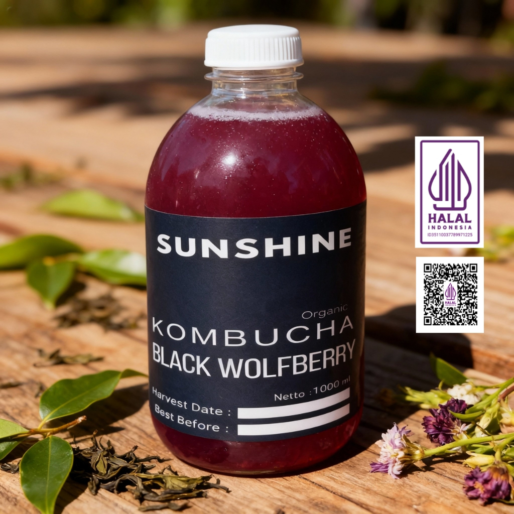 Jual Kombucha Halal Black Wolfberry 1 liter Teh Fermentasi by Sunshine ...