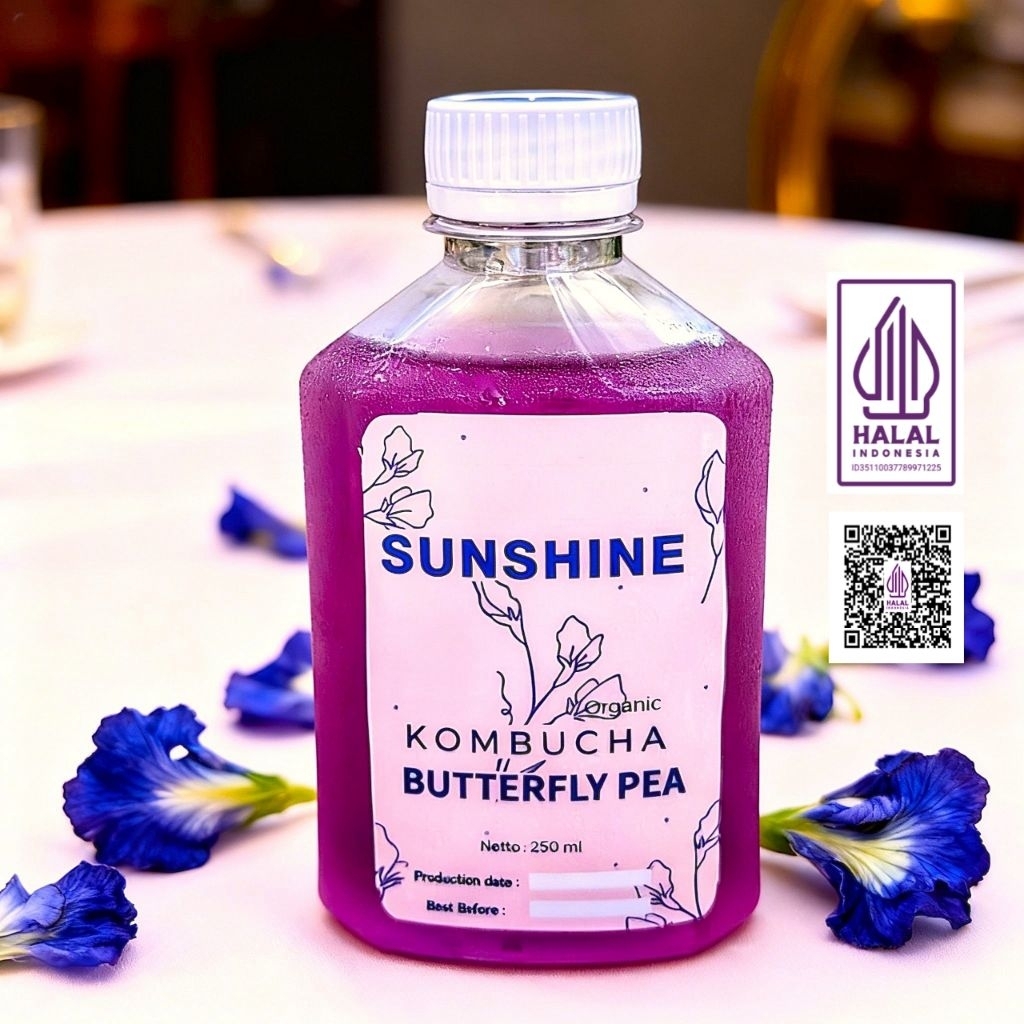 Jual Kombucha Halal Butterfly Pea 250ml Teh Fermentasi by Sunshine ...