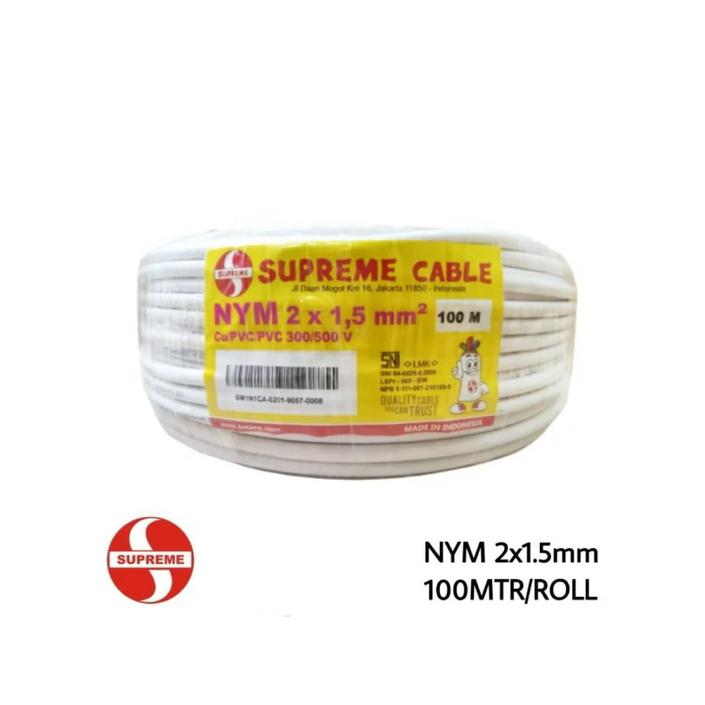 Jual kabel SUPREME NYM 2x1.5 2x1,5 mm 100 meter ORIGINAL | Shopee Indonesia