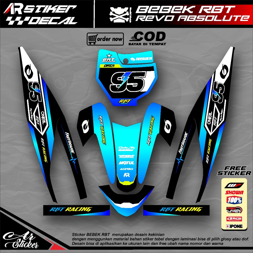Jual Dekal RBT Revo Absolute 110 Full Body Stiker Striping Motor RBT ...