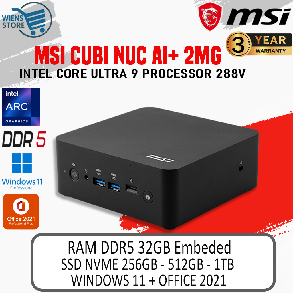 Jual Mini PC MSI Cubi NUC AI+ 2MG Intel Core Ultra 9 Processor 288V ...