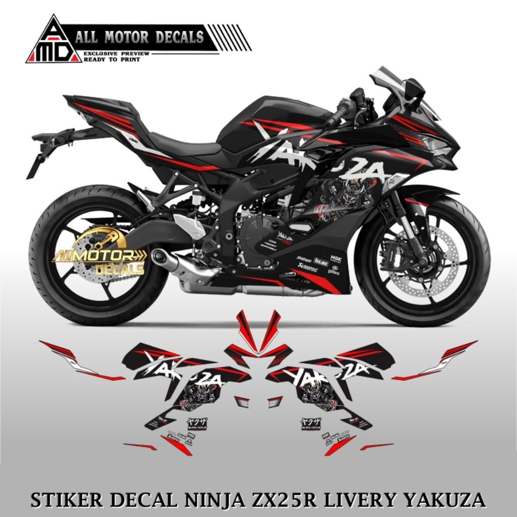 Jual Decal Stiker Zx25R Livery Yakuza / Striping Kawasaki Ninja Zx-25r ...
