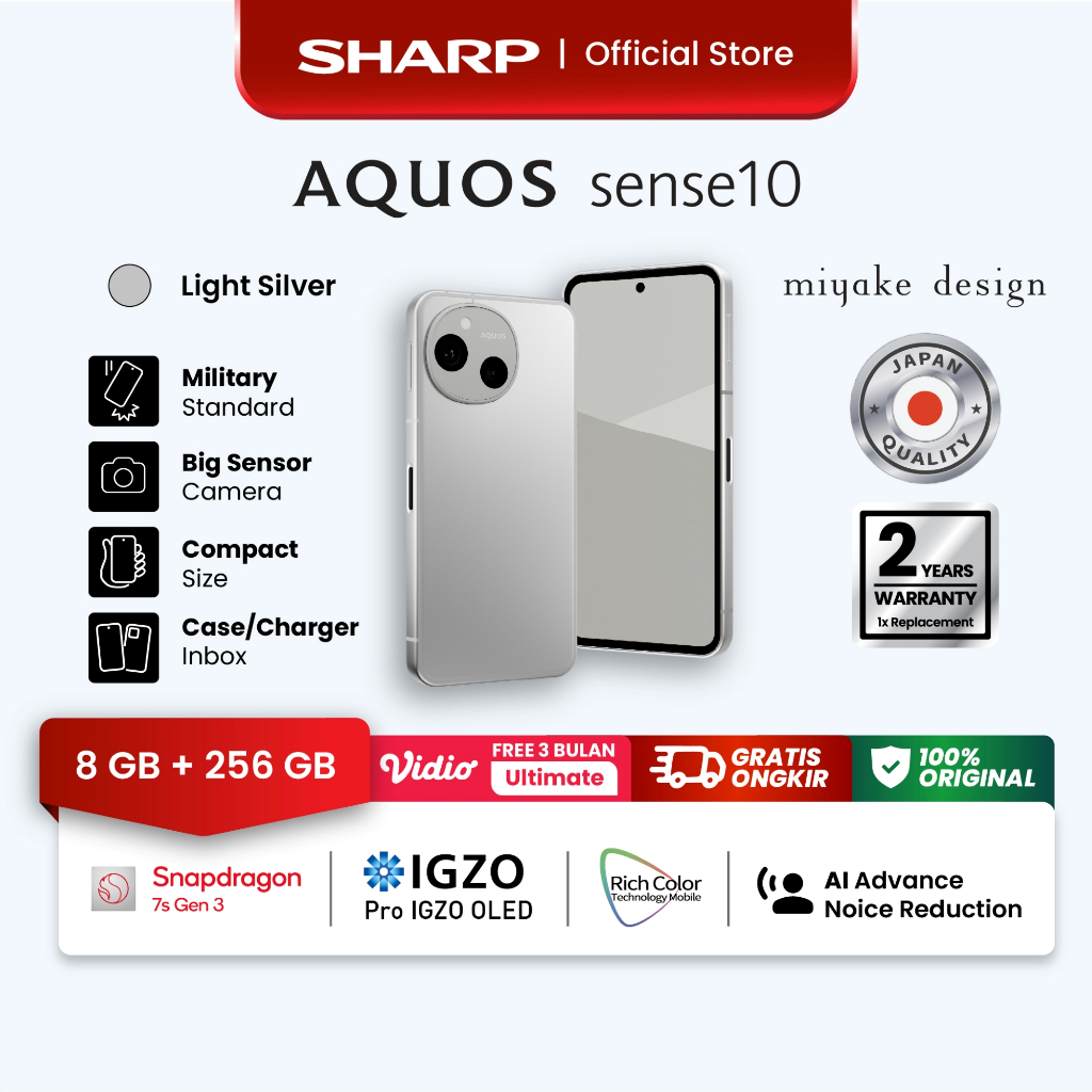 Jual SHARP AQUOS sense10 | Snapdragon 7s Gen 3 | 5000 mAh | Pro IGZO ...
