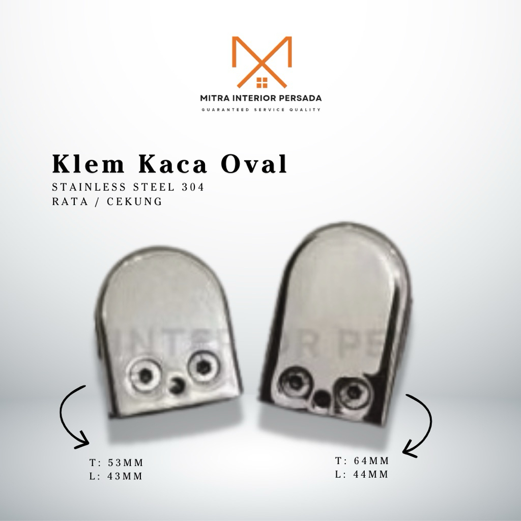 Jual Clem klem kaca oval 304 / Glass clip penjepit tiang railing ...