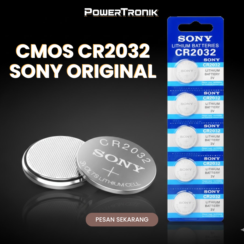 Jual PowerTronik - Baterai CMOS CR2032 Sony Original Lithium 3V Battery ...