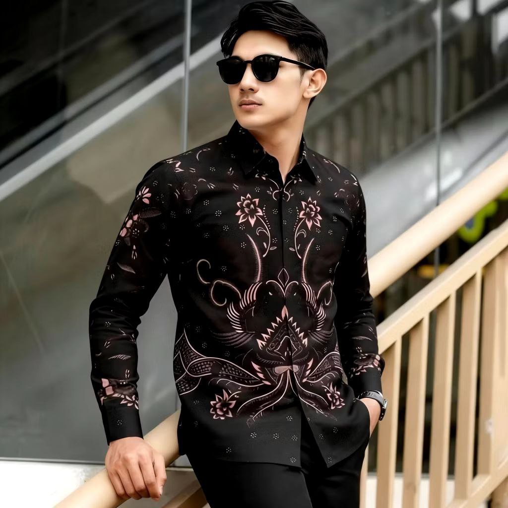 Jual Batik Pria Lengan Panjang Kemeja Premium Reguler fit Trendy Masa ...