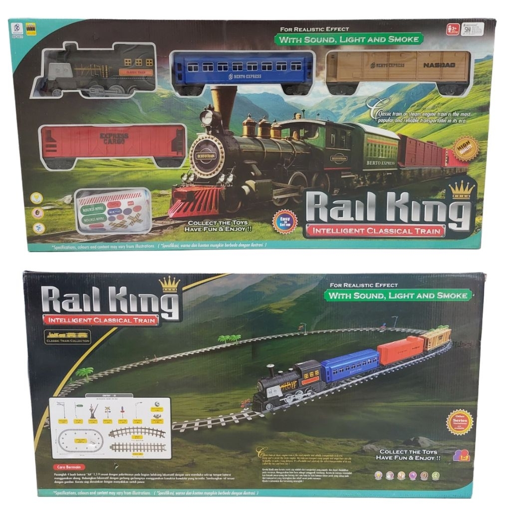 Jual Mainan Kereta Api Asap Train Set Muatan Classic Train Keluar Asap ...