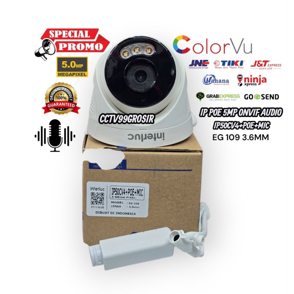 Jual IP Camera CCTV Indoor EDGE Interluc Asli 5MP Onvif + POE Setera ...