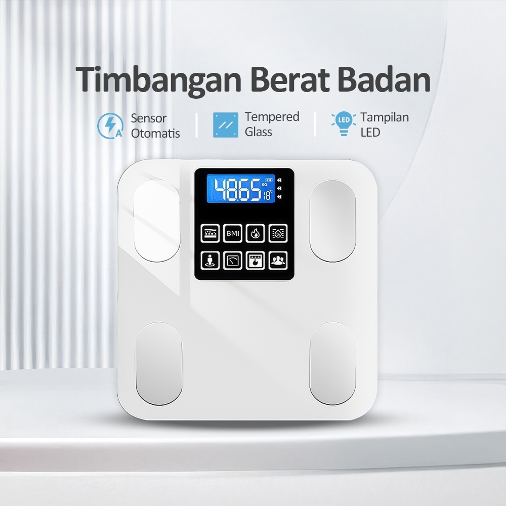 Jual IDEELAB Timbangan Badan Digital Smart BMI - Timbangan Kaca ...
