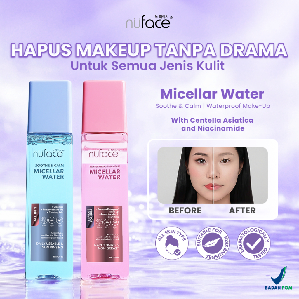 Jual Nuface Micellar Water Soothe & Calm/Waterproof 160ml | Untuk Semua ...