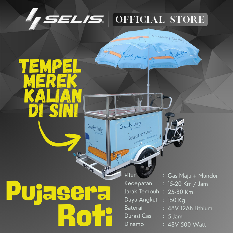 Jual SELIS - Gerobak Listrik Pujasera Roti Keliling / Gerobak Roti ...