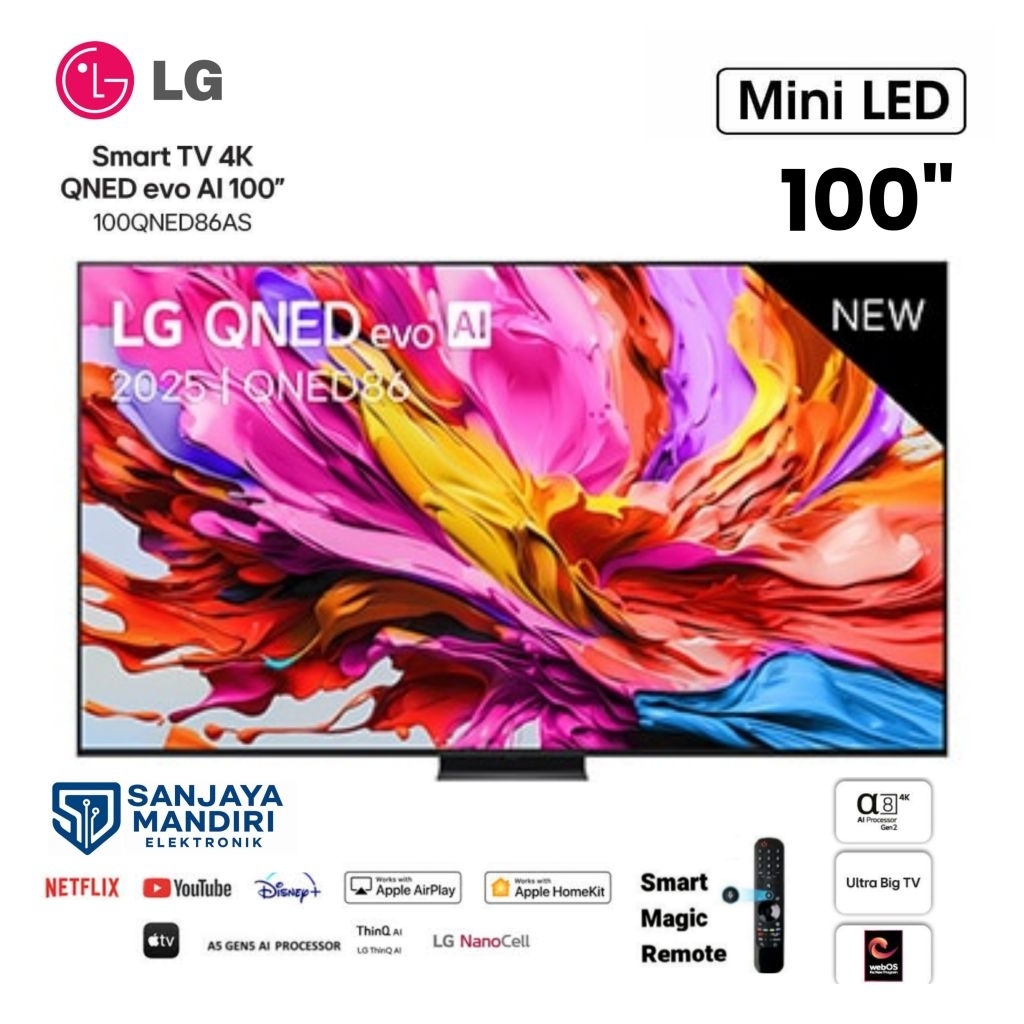Jual LG 100QNED86 QNED Evo AI MiniLED 4K UHD Smart TV 100 Inch - QNED86 ...