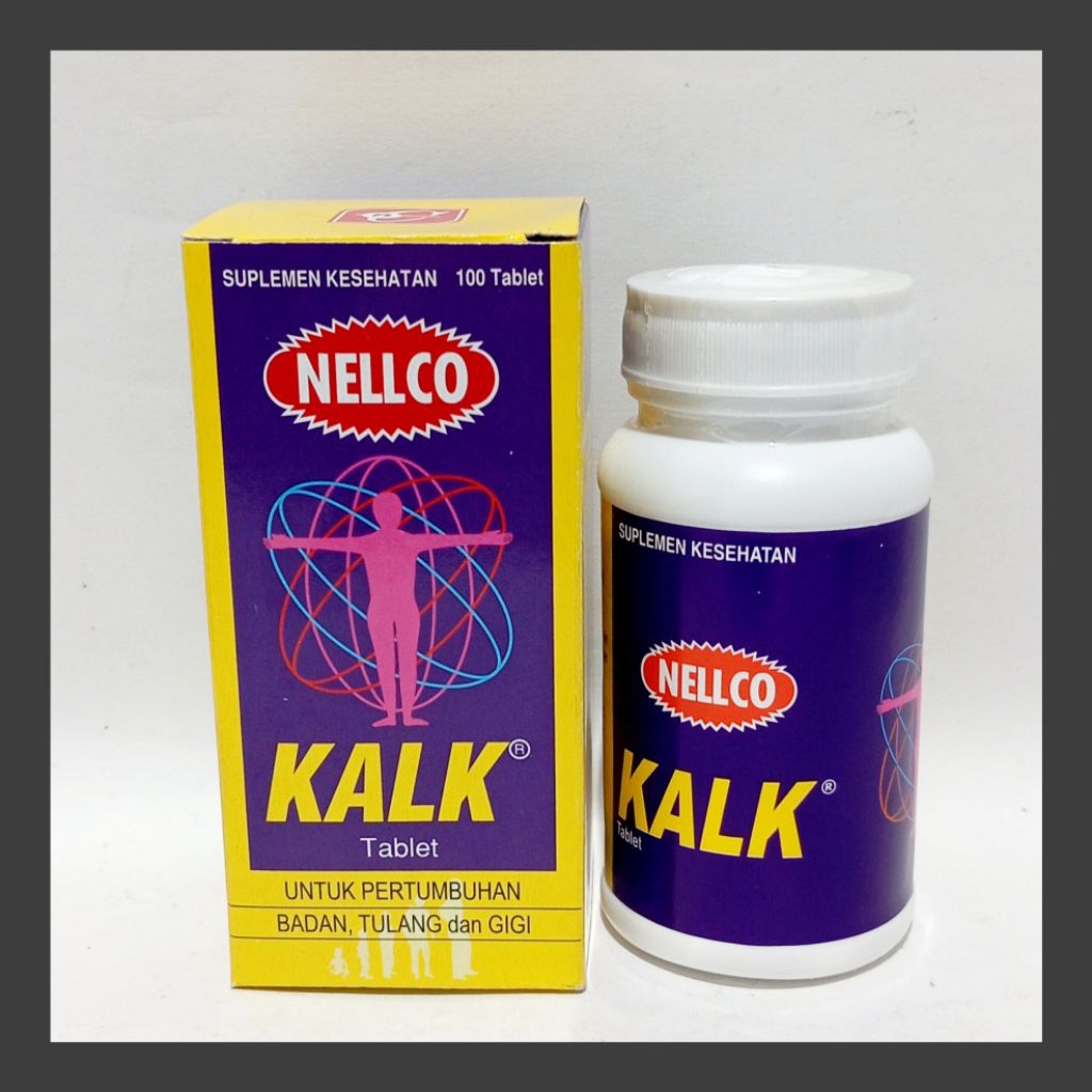 Jual kalk nellco 100 tablet kalsium laktat 500mg vitamin tulang ...