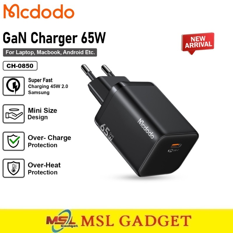 Jual MCDODO Charger 65W GaN USB Type C PD SFC Super Fast Charging ...