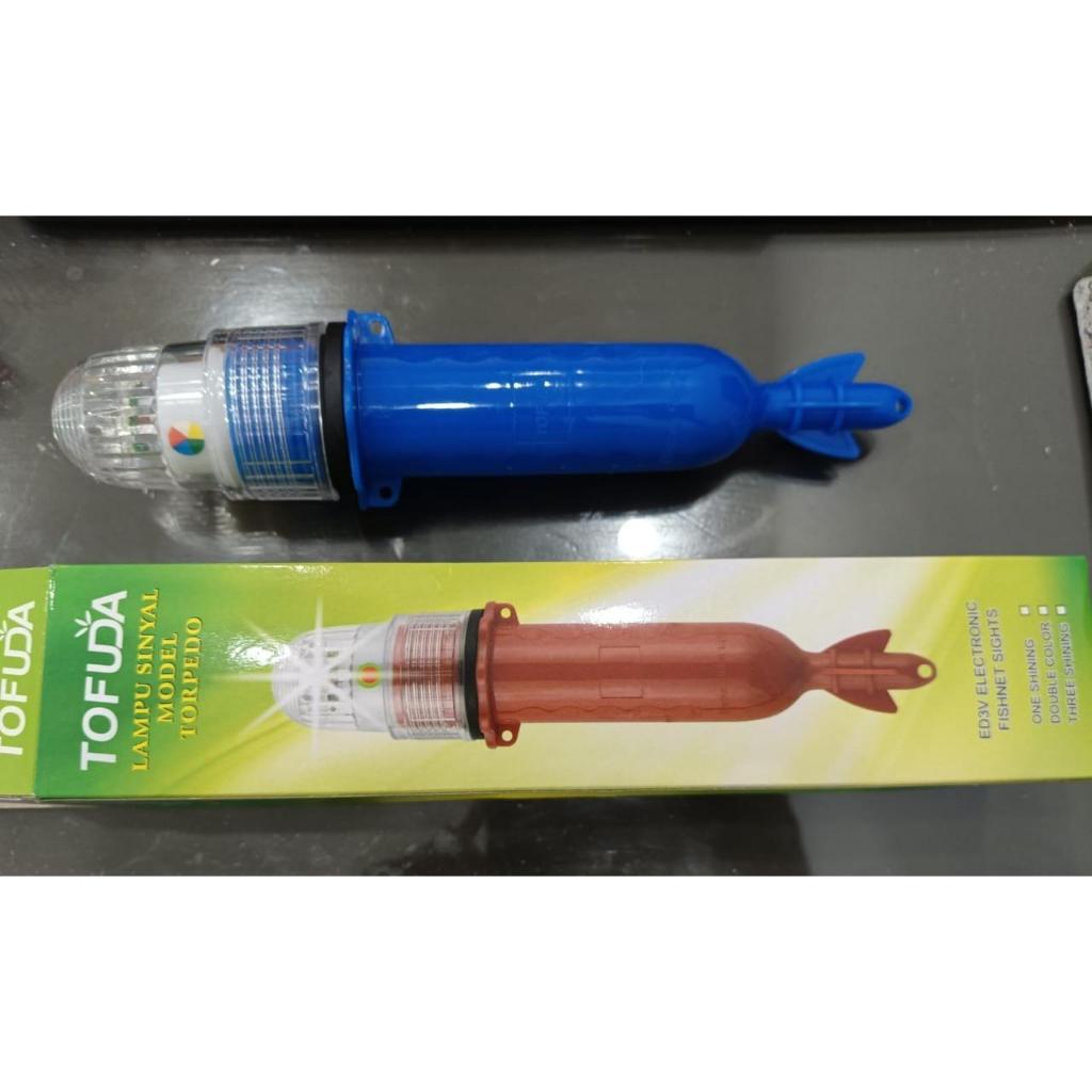 Jual Lampu Kapal LED Nelayan Tofuda A1x2 batrei II Lampu kapal torpedo ...