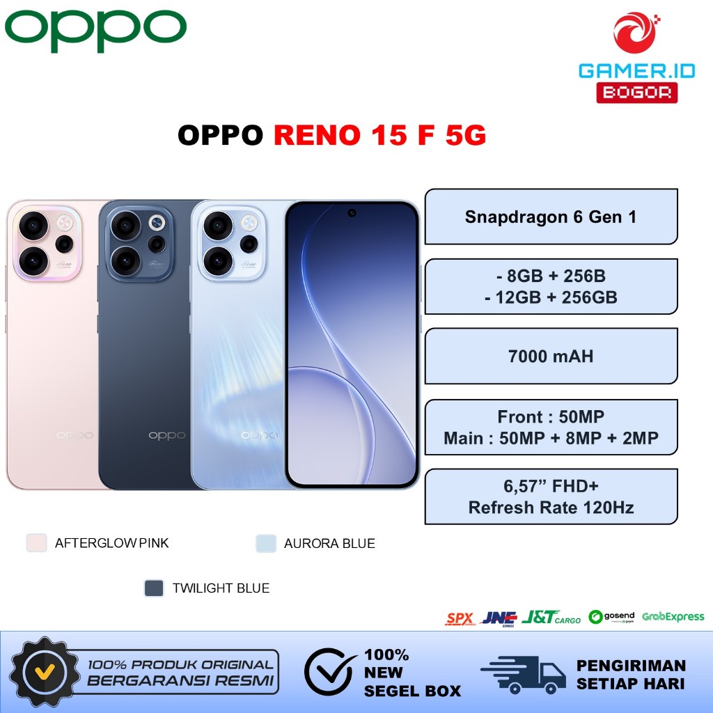 Jual OPPO RENO 15 F 5G 8GB 256GB, design elegan | Shopee Indonesia