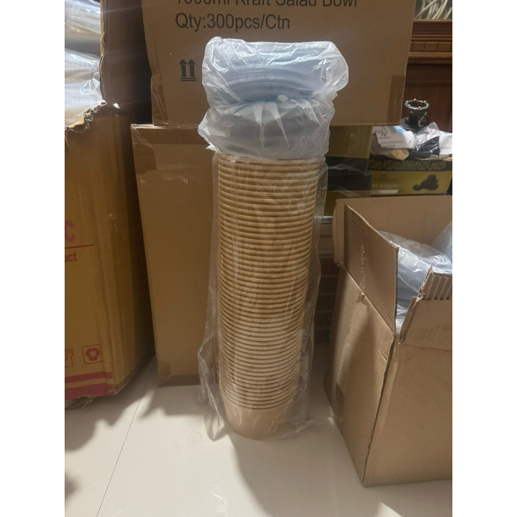 Jual paper bowl virtus pack 1000ml bahan sangat tebal | Shopee Indonesia