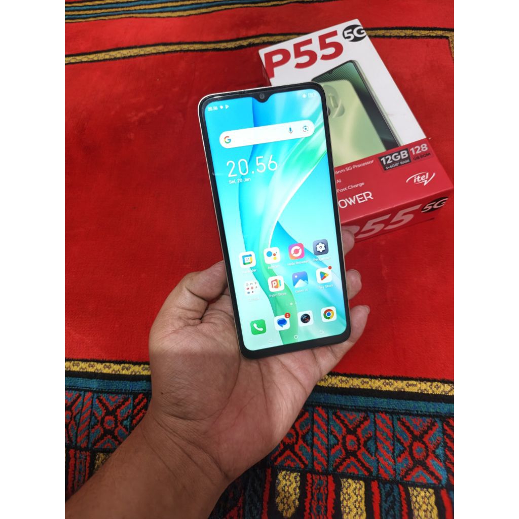 Jual itel p55 5G fulset lengkap bagus ram 6gb 12gb 128gb resmi stara ...