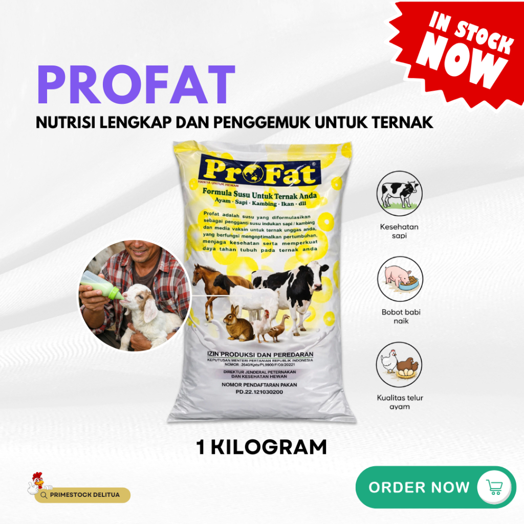 Jual PROFAT SUSU 1 KG - Nutrisi & Penggemuk Anak Kambing, Anjing ...