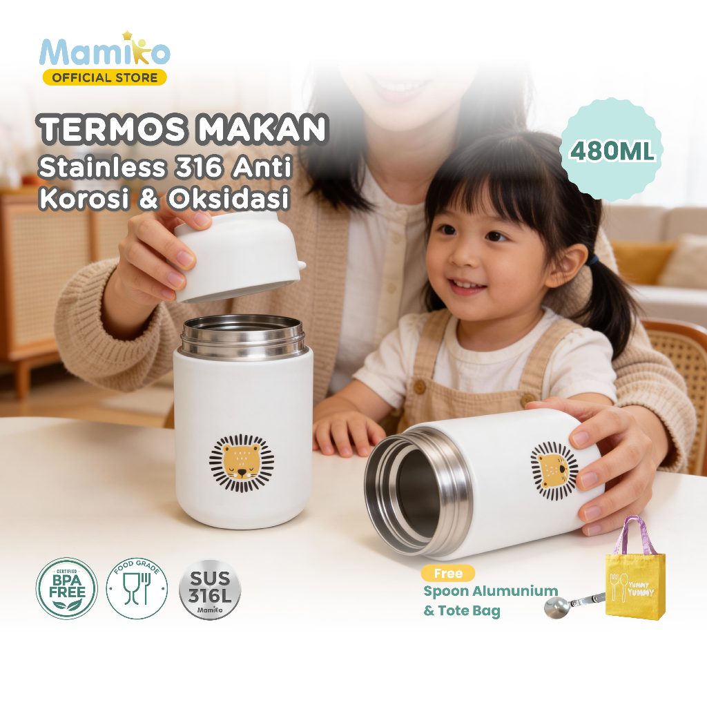 Jual [Termos Tahan Panas 24 Jam] Mamiko Termos Makanan Sup Mpasi Anak ...