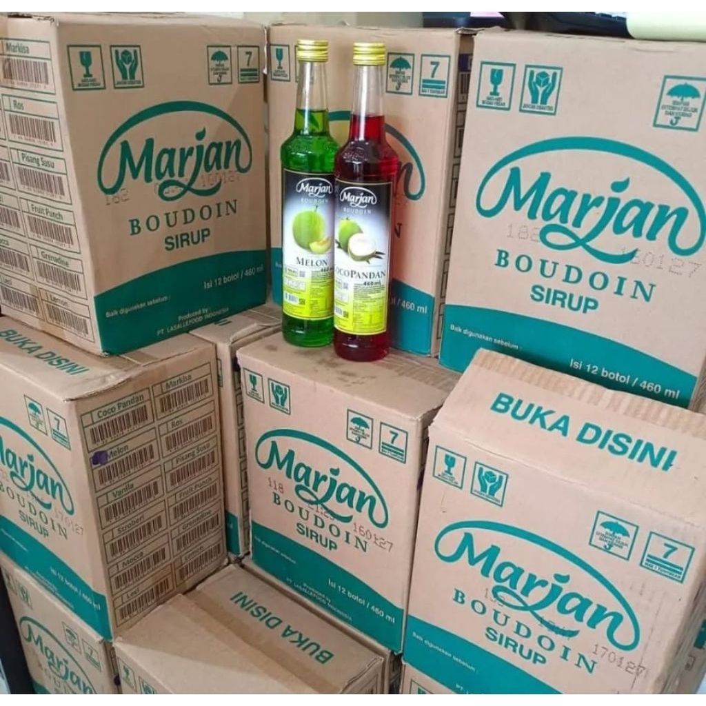 Jual Sirup Marjan Cocopandan / Melon | 1 Dus isi 12 Botol | Shopee ...