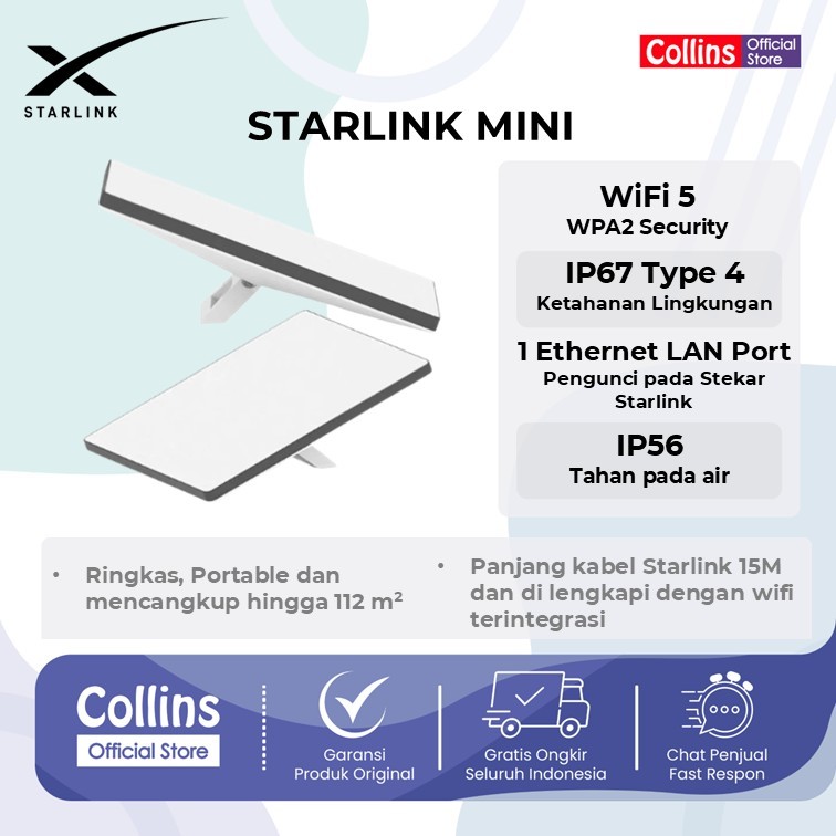 Jual STARLINK Mini Internet Kit Satellite Antenna & AC Dual Band Wi-Fi ...