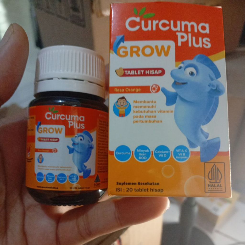 Jual Curcuma Plus Grow Tablet Hisap Multivitamin Rasa Jeruk isi 20 ...
