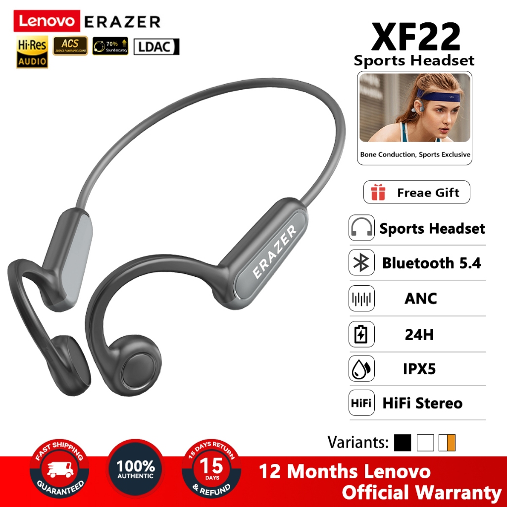 Jual Lenovo ERAZER XF22 Headset Open Ear Bone Conduction Earphone HiFi ...