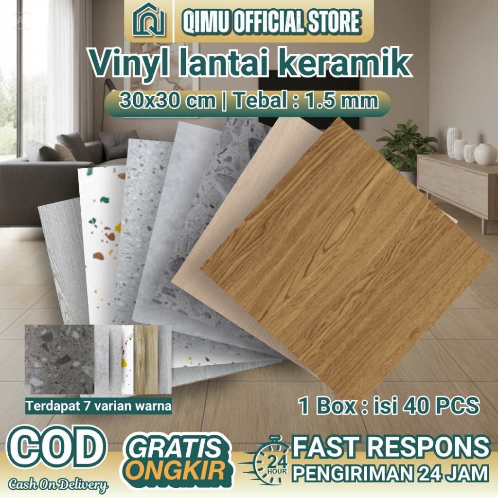 Jual 1 BOX (40 Pcs) Floor Vinyl Lantai Stiker Lantai kayu parquet ...