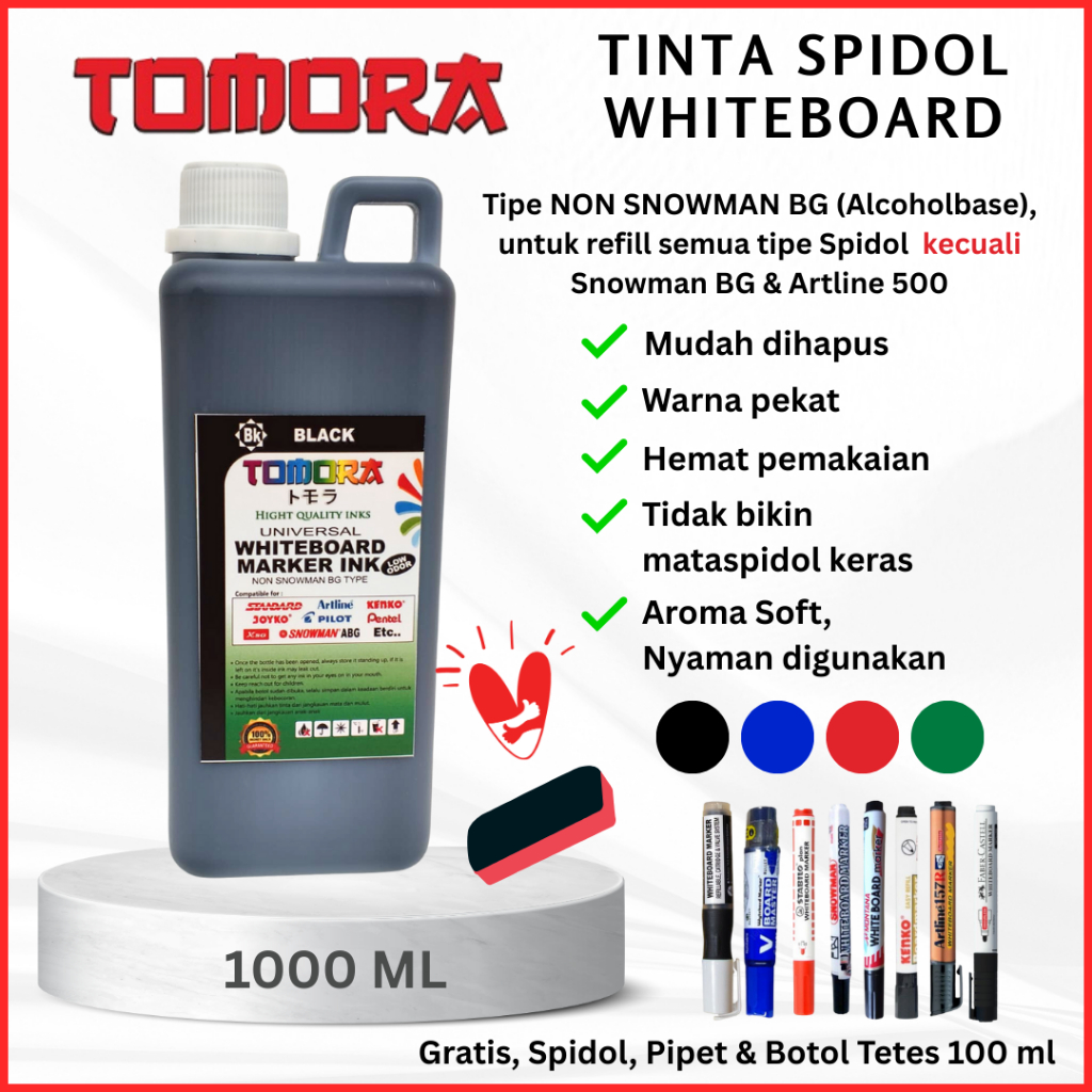 Jual Tinta Refill Spidol Whiteboard Ramah Lingkungan Tomora untuk Semua ...
