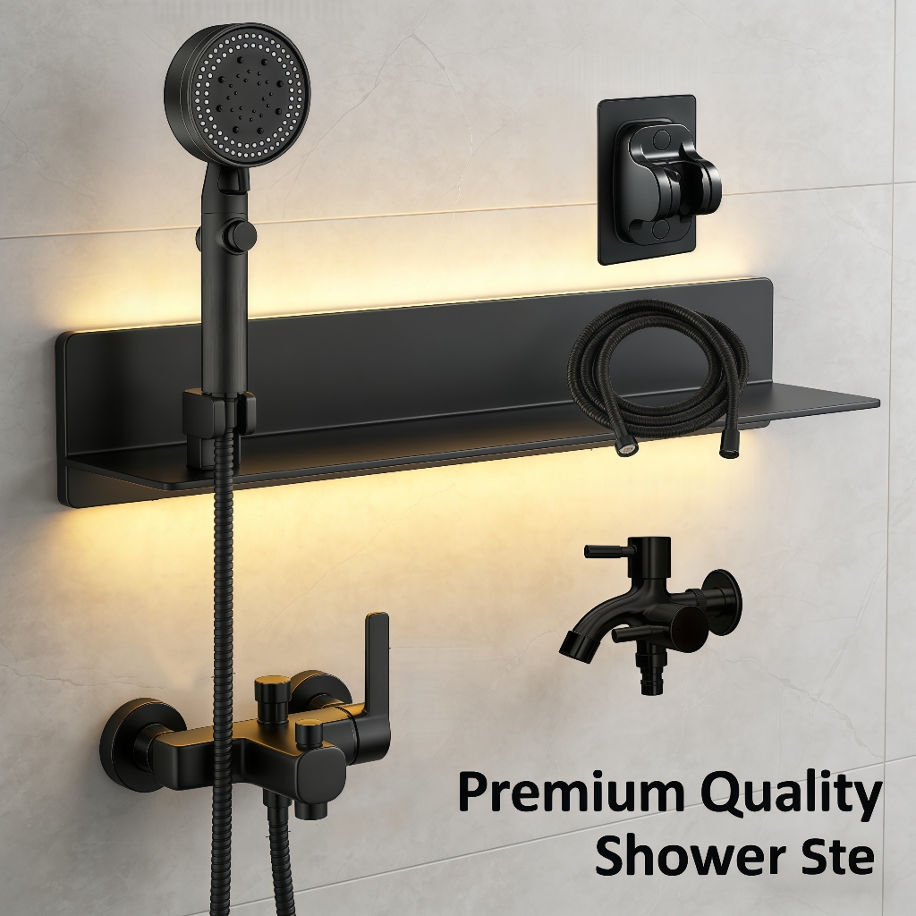 Jual SHOWER HEAD 3 IN 1 ANTI BOCOR - Kepala Shower Set Hitam Metalik ...