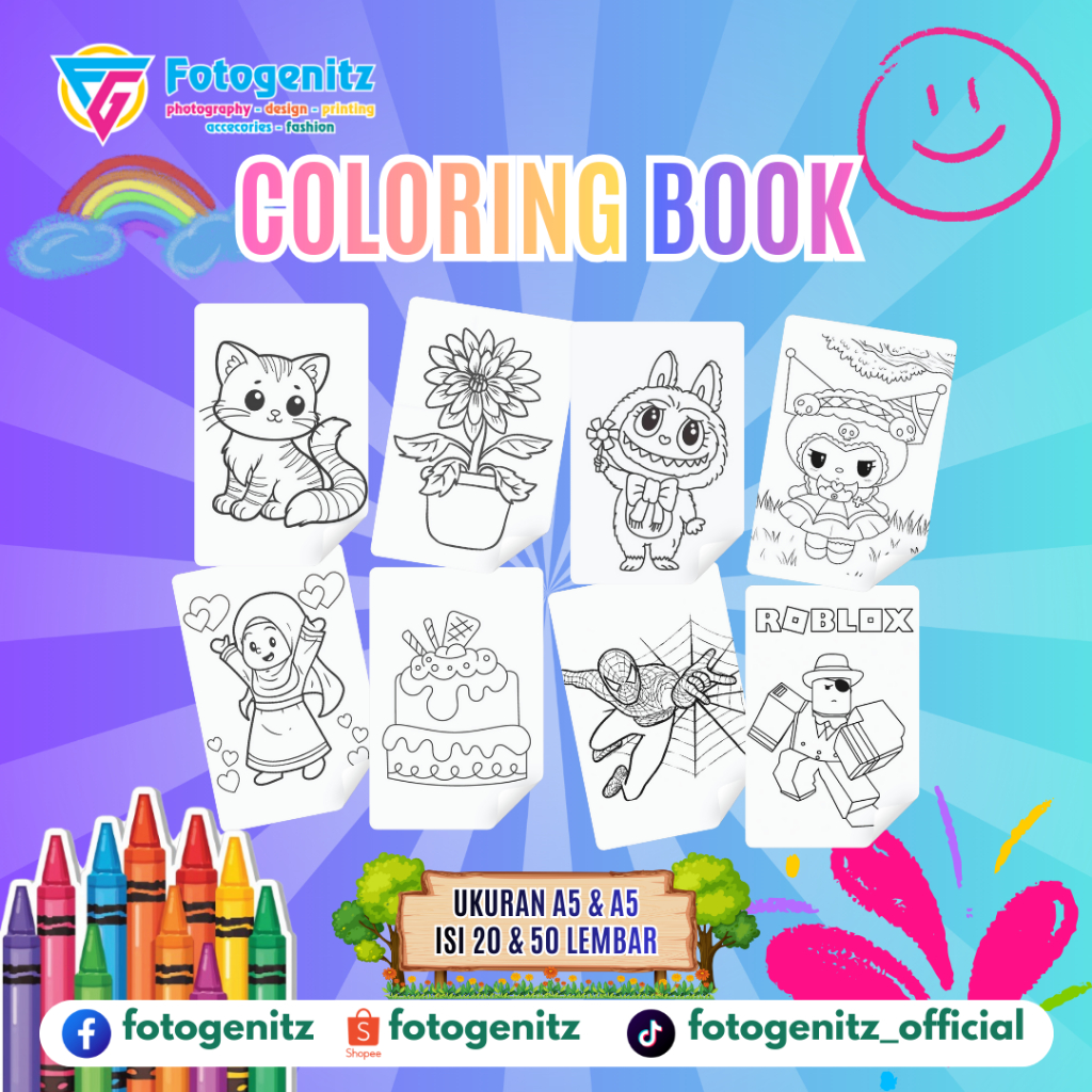 Jual Lembar Mewarnai / Coloring Page Untuk Anak Usia Kober/TK dan SD ...