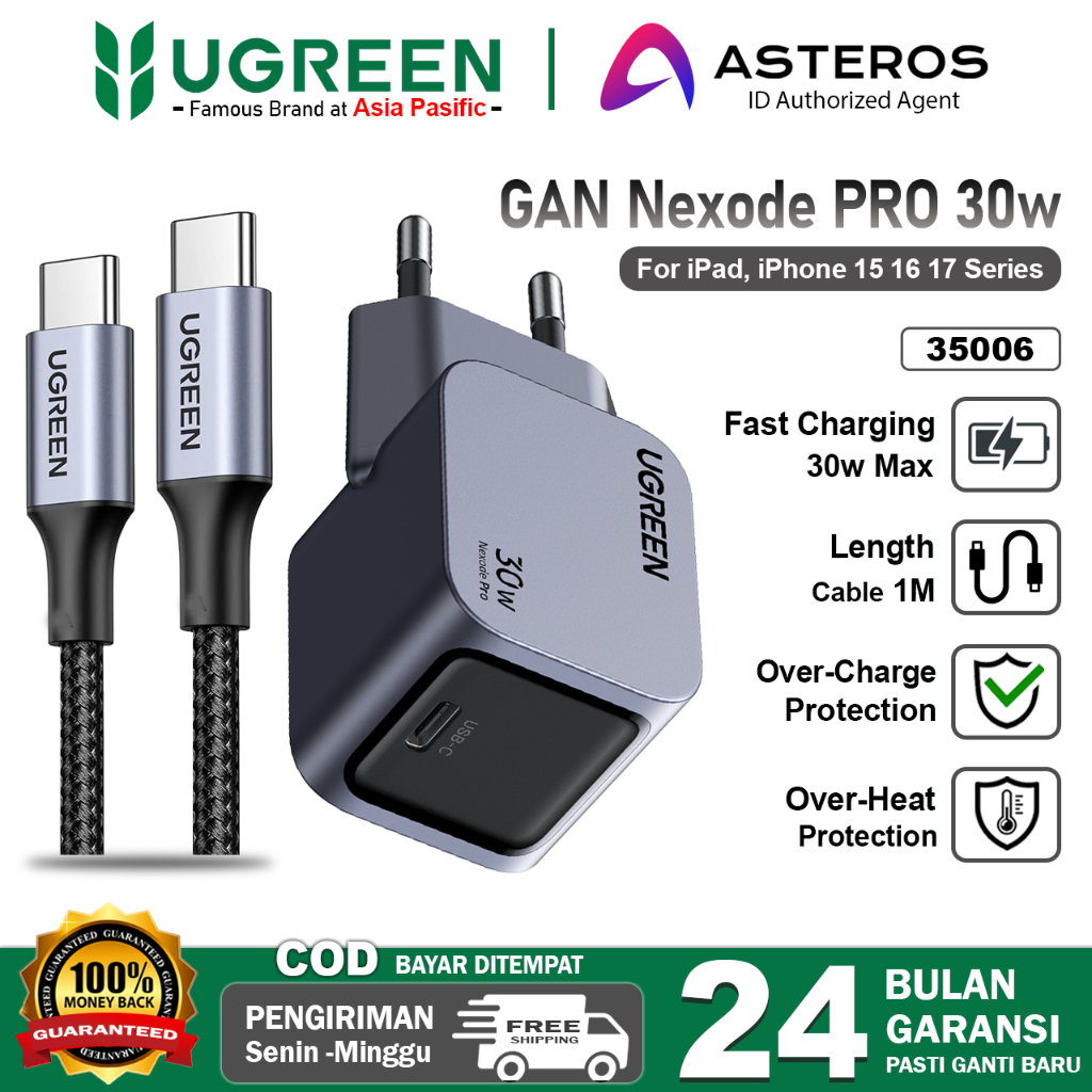 Jual UGREEN Nexode GAN Pro Charger iPhone 15 16 Pro Max PD Type C Fast ...