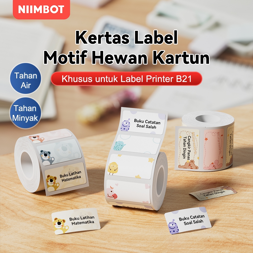 Jual NIIMBOT B21/B1/B3S/B31 Kertas Label Termal Pola Lucu Kertas Label ...