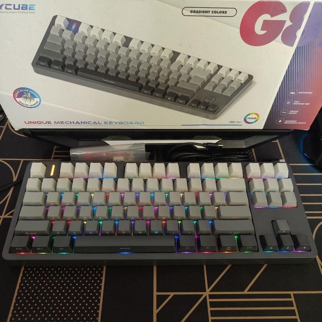 Jual FURYCUBE G87 87 Keys Gasket Mechanical Keyboard RGB- Gradient ...