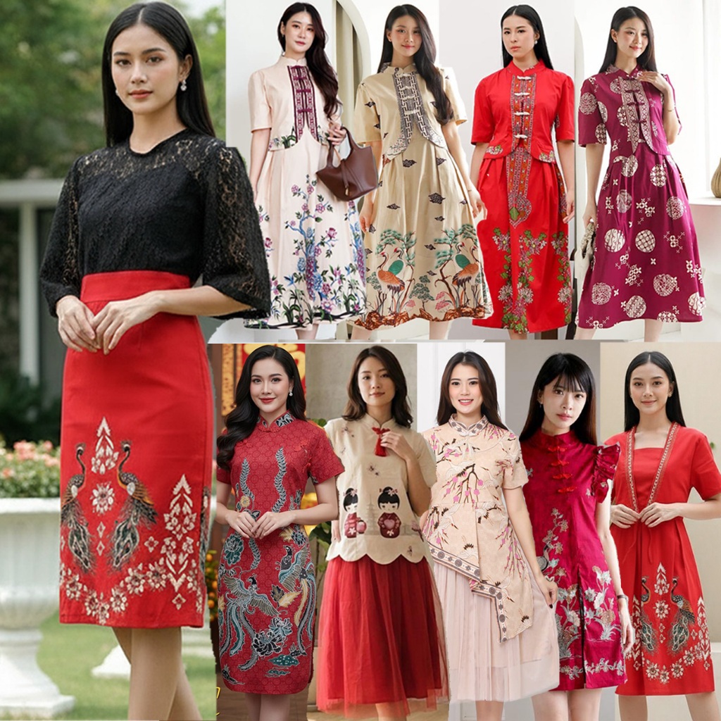 Jual Cheongsam Kra Shanghai Qipao Charming CNY Red Merah | Shopee Indonesia