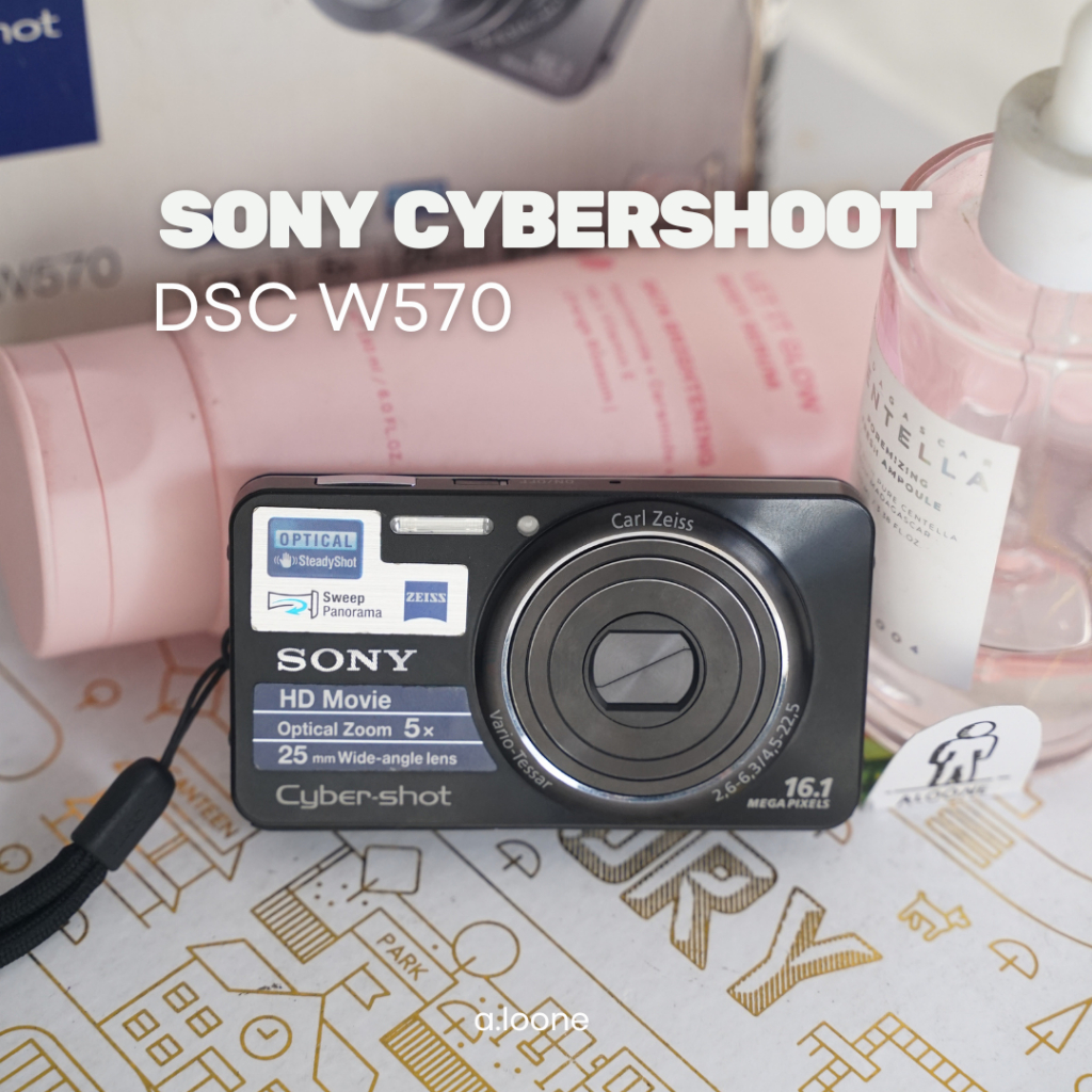 Jual SONY CYBERSHOT W570 HITAM FULLDUS DIGICAM — KAMERA POCKET SLIM ...