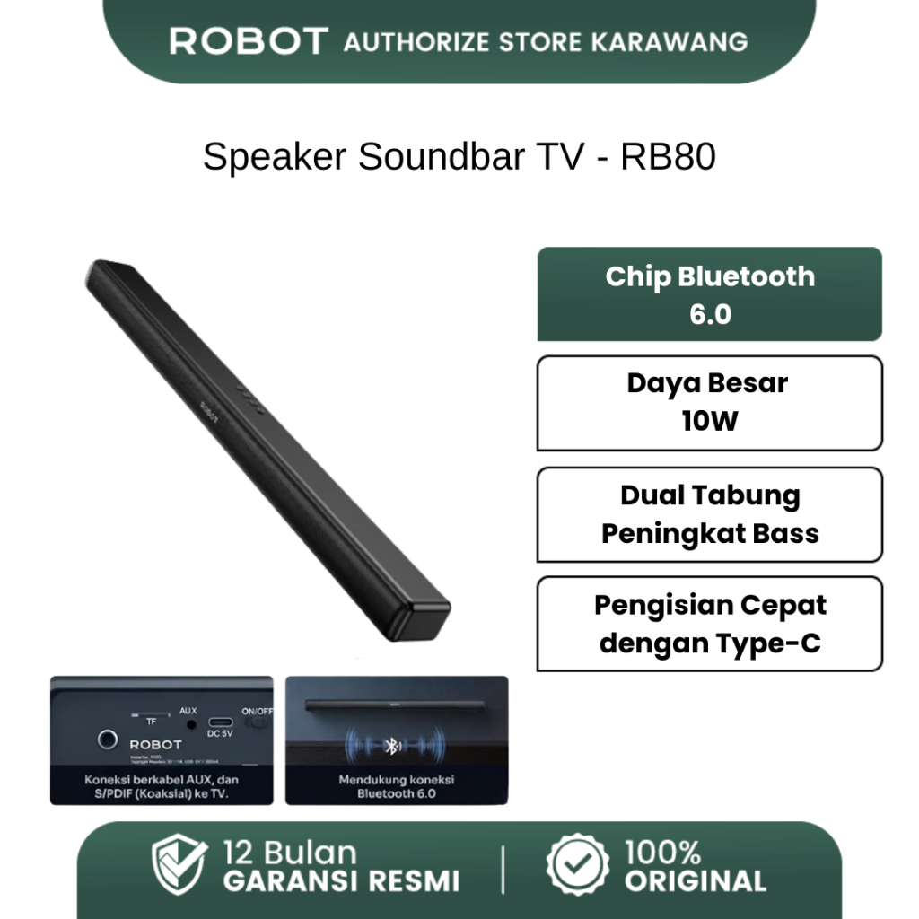 Jual ROBOT Speaker Soundbar Home Theater Speaker TV Bluetooth 6.0 Dual ...