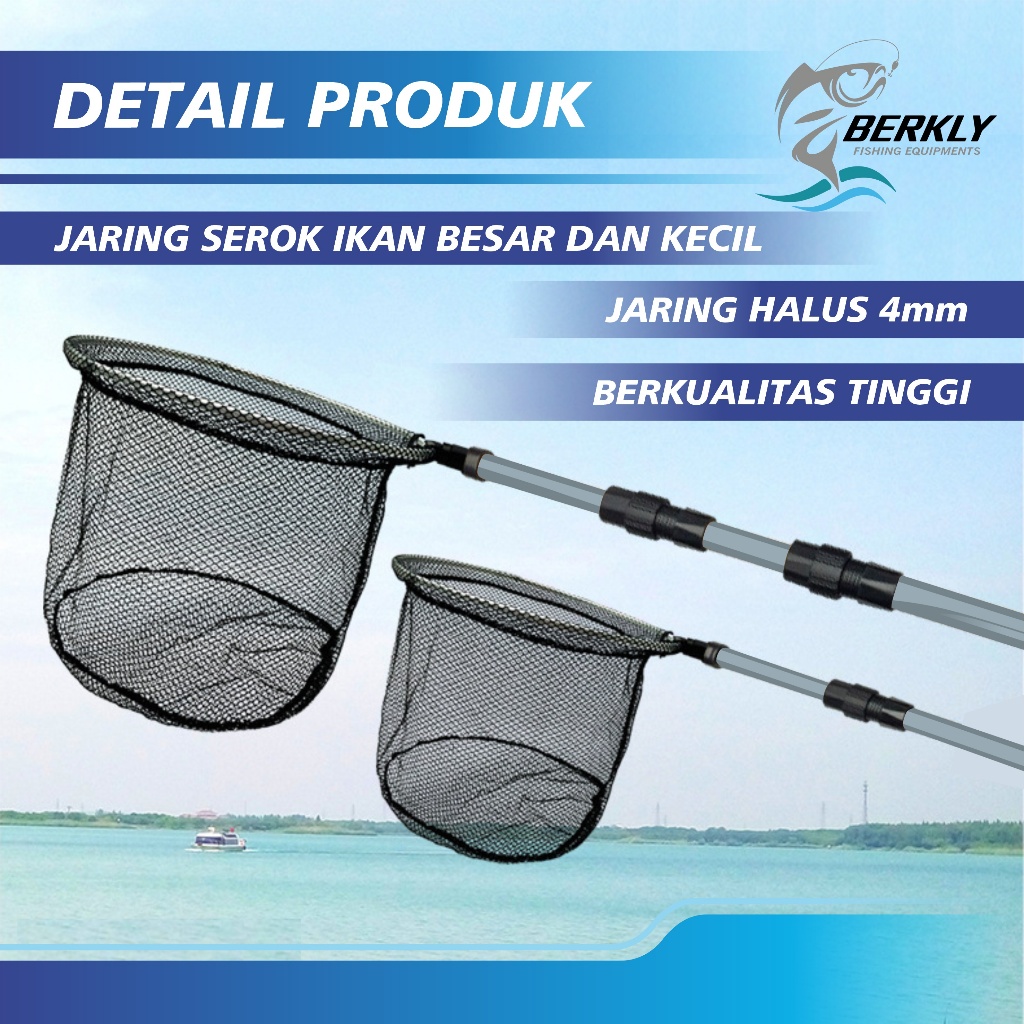 Jual BERKLY Tanggok Serokan Ikan Jaring Bulat Serokan Pencedok Ikan ...