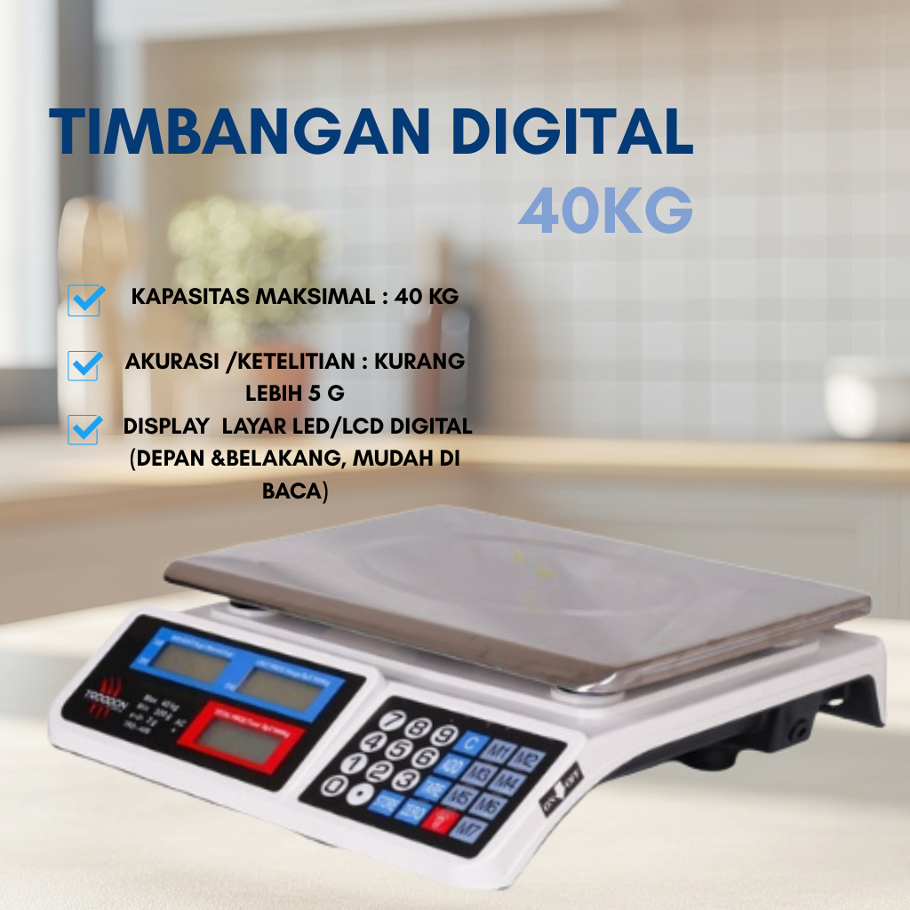 Jual Timbangan Buah Digital 40KG/ Digital Computing Scale 40kg Double ...