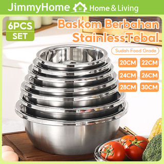 Jual JimmyHome Baskom Stainless Steel Mangkok Bumbu 20cm/22cm/24cm ...