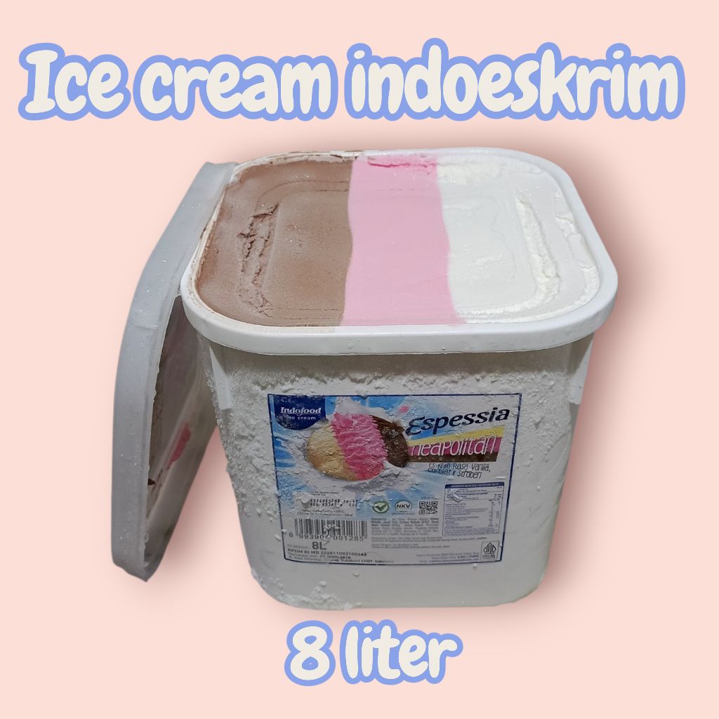 Jual es krim espessia neopolitan ember putih ice cream espessia 3in1 ...