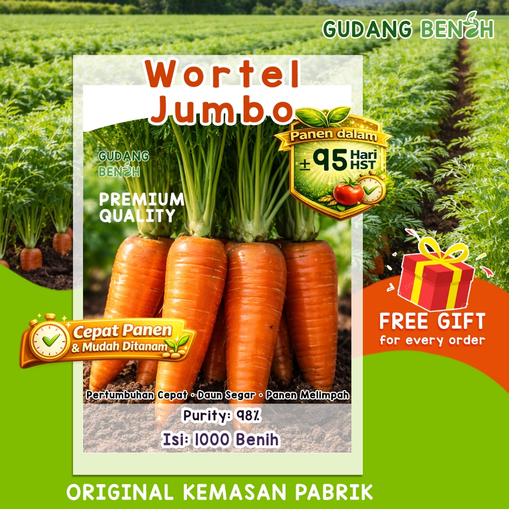 Jual [FRESHPACK] Benih Wortel Jumbo isi 1000 Unggul - Biji Bibit ...
