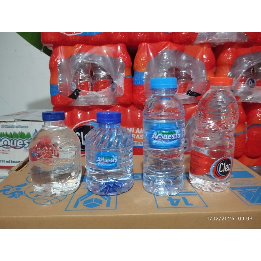 Jual AQUA AQUESTO CLEO AIR MINERAL BOTOL MINI 220 ML COCOK UNTUK ...